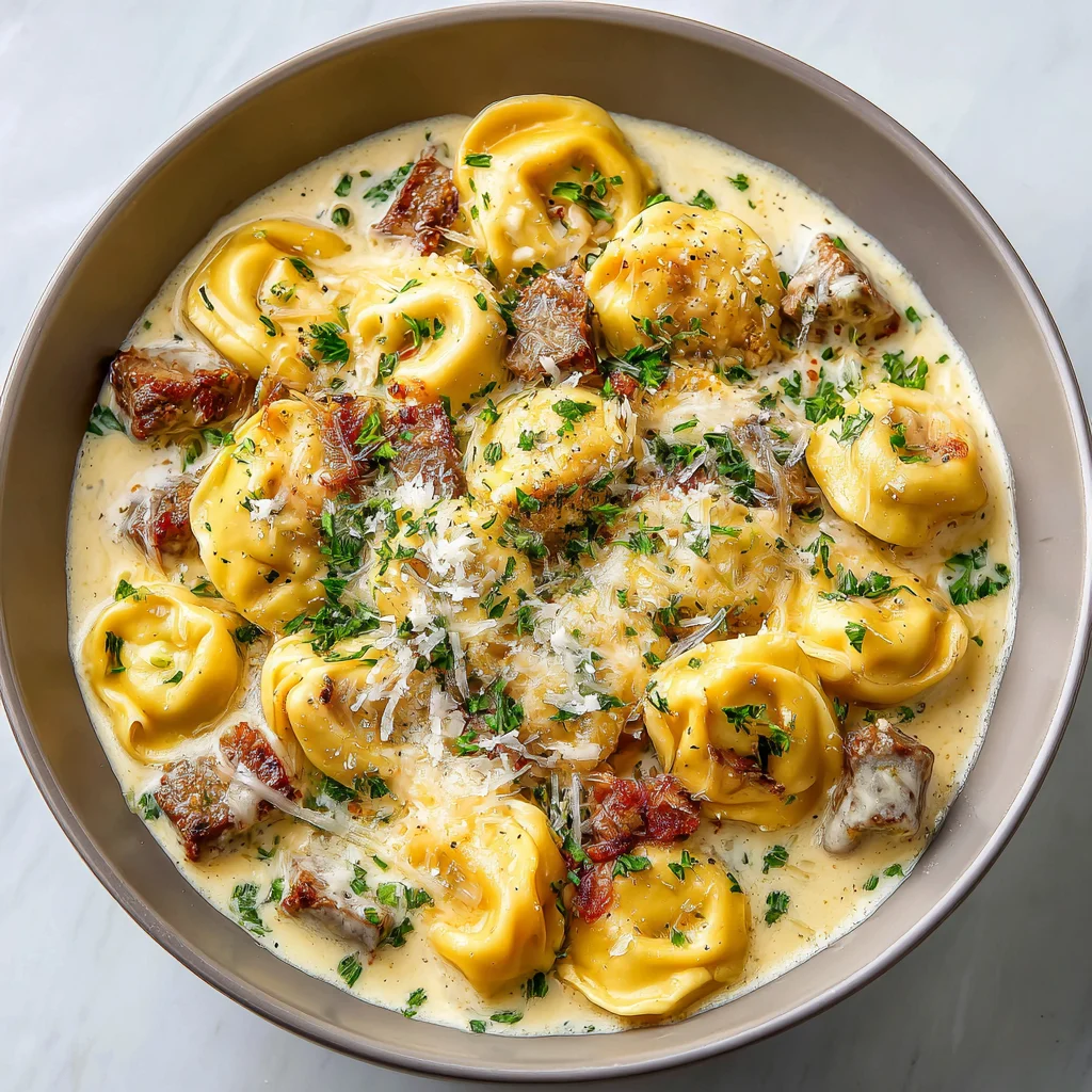 Creamy Provolone Cheesesteak Tortellini for a Rich, Savory Bite