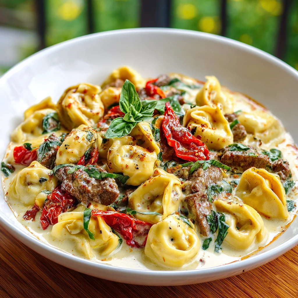 Creamy Provolone Cheesesteak Tortellini for a Rich, Savory Bite